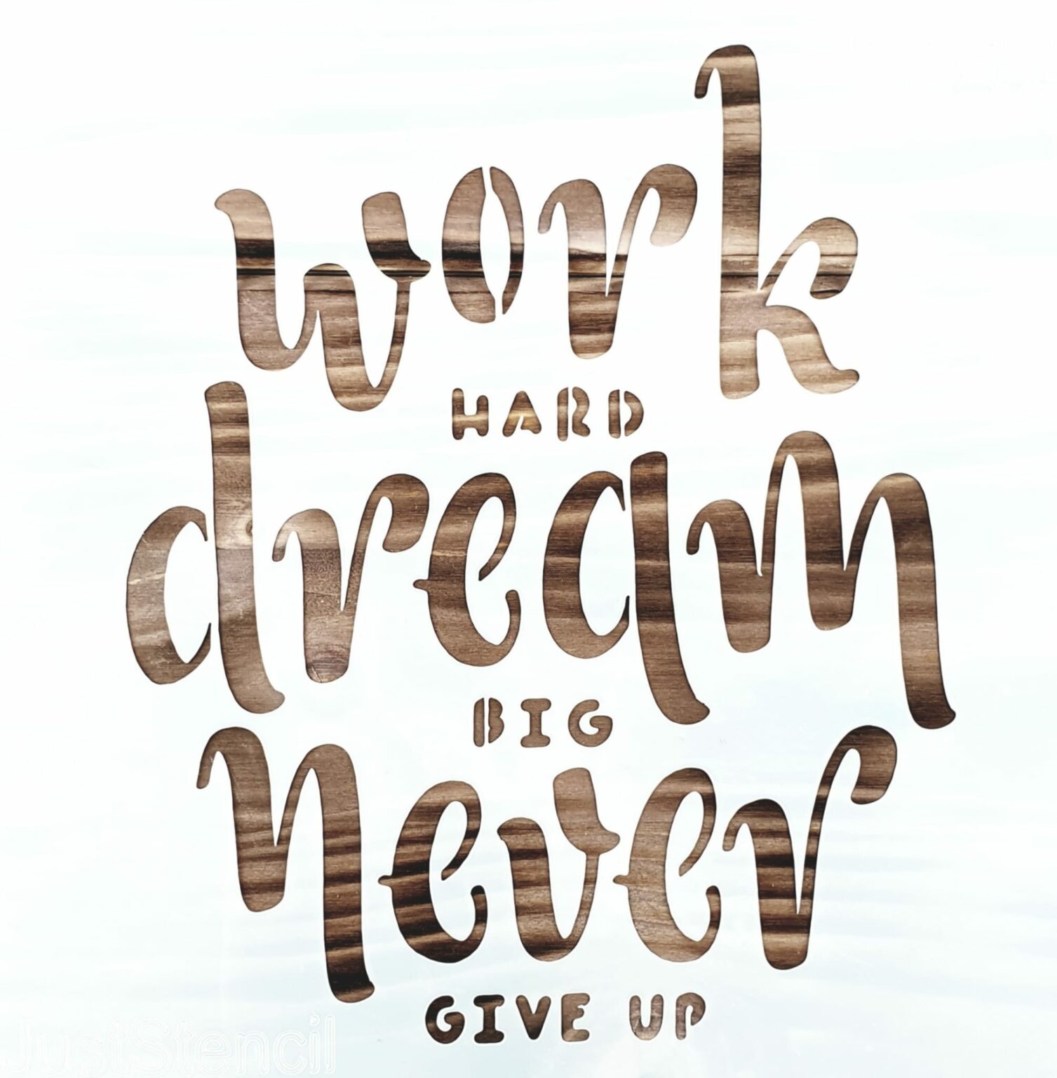 Șablon – Never Give Up – 5542 - 20×20 cm - haidihai