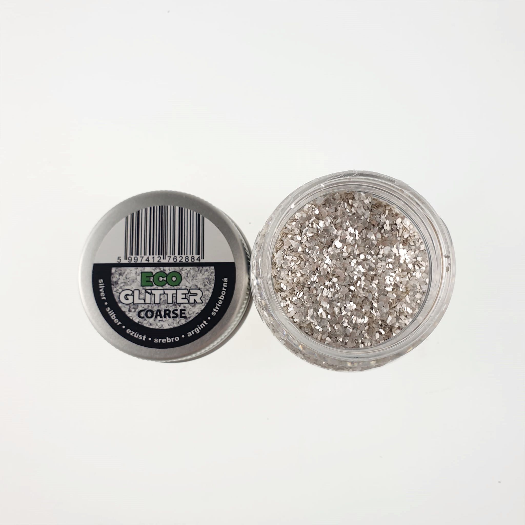 Eco Glitter Grunjos - argintiu - 15 gr - Pentart - haidihai