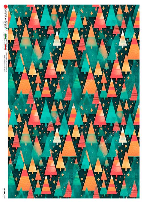 Hârtie de orez – Christmas Tree Pattern – A4 - haidihai