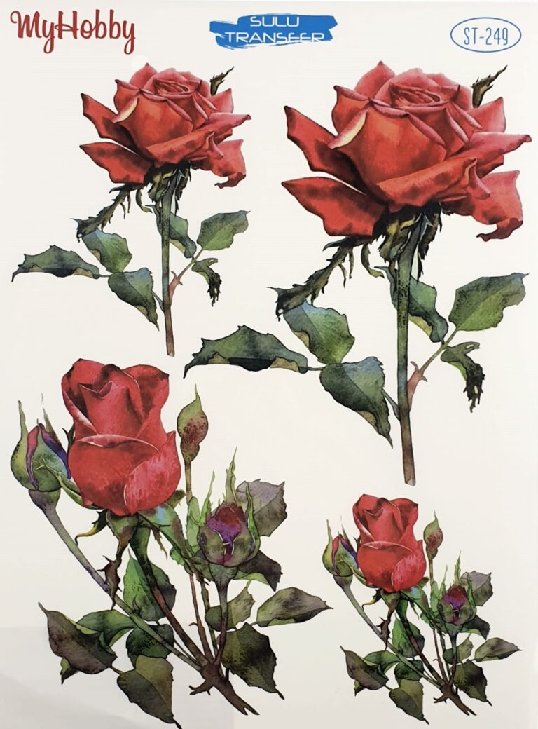 Hârtie transfer - water - Red Rose - 25x35 cm - haidihai