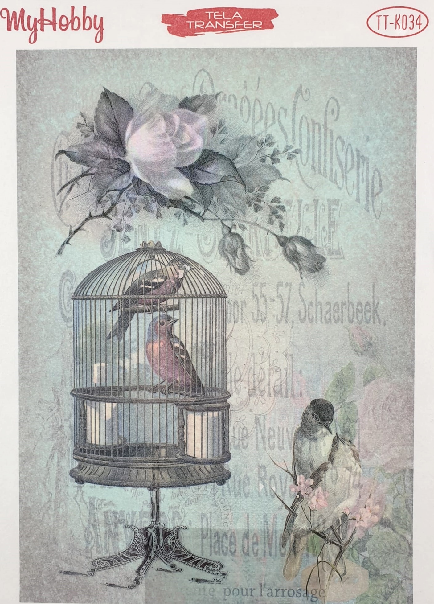Hârtie transfer – decal – Birds – 25×35 cm - haidihai