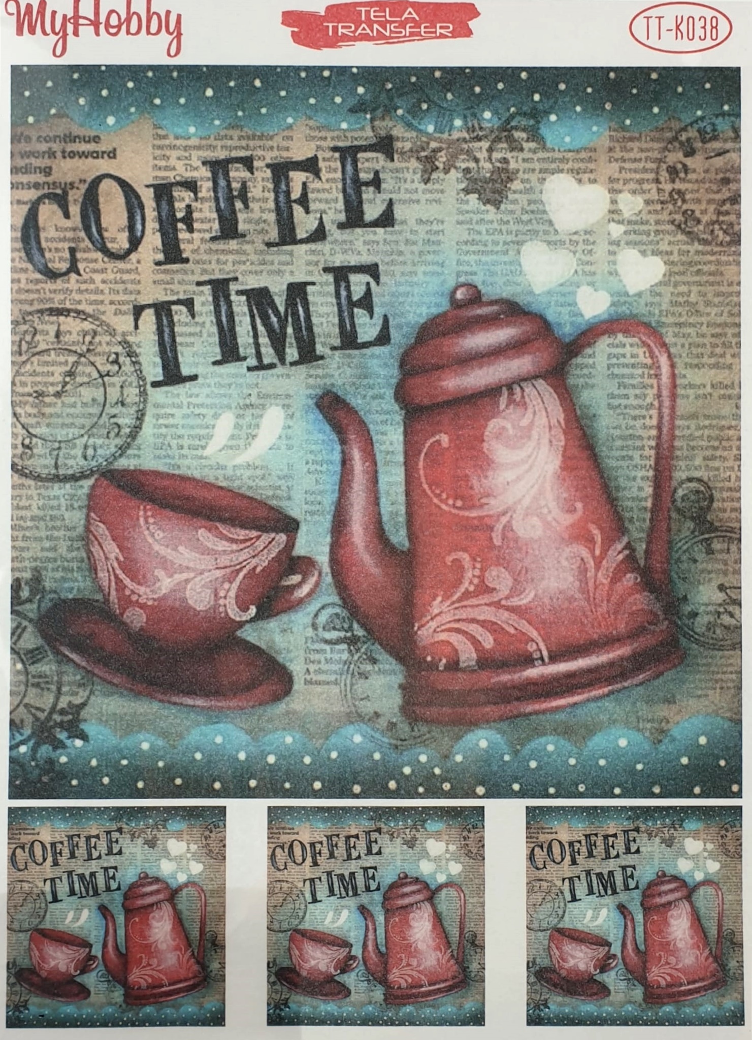 Hârtie transfer – decal – Coffee Time – 25×35 cm - haidihai